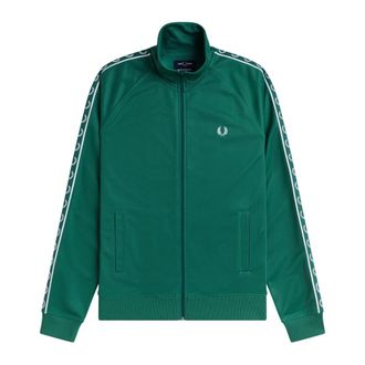 Fred Perry Contrast Tape Track Jacket - - Sweatshirts & Hoodies - Herren - Gr&uuml;n - M