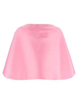 Alberta Ferretti Cropped Silk-Blend Cape - Pink