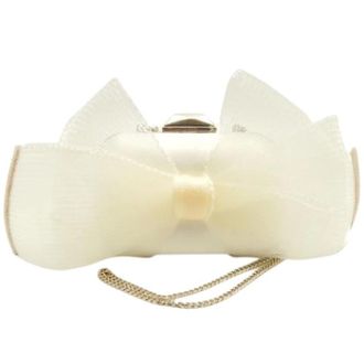 Jimmy Choo London Pre-owned Satin Clutch - - Pre-owned - Damen - Wei&szlig; - ONE SIZE