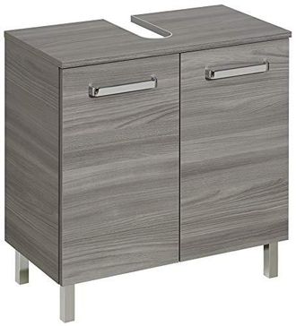PELIPAL Waschbeckenunterschrank Quickset 912 in Sangallo Grau quer, 60 cm breit | Waschbeckenschrank ohne Waschbecken mit 2 Türen