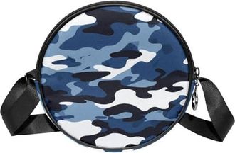 Generic Sac &agrave; bandouli&egrave;re Circle pour femme, petit sac &agrave; bandouli&egrave;re camouflage avec fermeture &eacute;clair, bretelles r&eacute;glables, sac &agrave; main rond d&eacute;contract&eacute; pour f