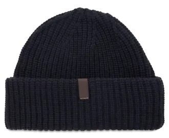 Slowear Mens Knitted Cashmere Hat Blue