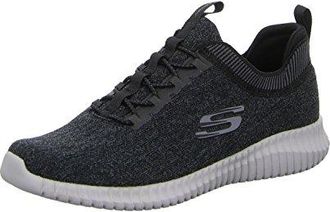 Skechers Elite Flex - Hartnell, Baskets Enfiler Homme, Noir (Black/Grey), 39 EU