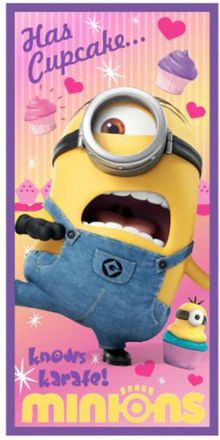 MINIONS Minion Bath Towel Beach Towel Despicable Me 70 x 140cm Has Cupcake Knows Karate Minions by Universal Studio