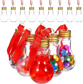 BESTOYARD 25 Stück Weihnachtskugeln zum Aufhängen, Durchsichtige, Befüllbare Schnapskugeln aus Kunststoff für Heimwerkerprojekte, Partys, Heimdekorationen, Weih