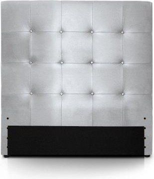 Menzzo Contemporain Luxor Betten-Kopfteil aus Holz, 8 x 100 x 122 cm, Silber, L90 x P8 x H122 cm