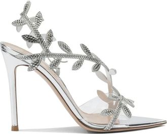 Gianvito Rossi Sandalen - Crystal Flavia 105Mm Heeled Sandals - Gr. 37 (EU) - in Grau - f&uuml;r Damen
