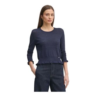 Gaud&igrave; Pullover mit R&uuml;schensaum - - Knitwear - Damen - Blau - L