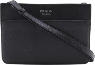 Prada unisex, Pre-owned, Noir, Taille: ONE Size Sac bandouli&egrave;re vintage en cuir Pre-owned