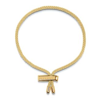 Nialaya Homme, Accessoires, Jaune, Taille: ONE Size Mens Beige String Bracelet with Adjustable Gold Lock