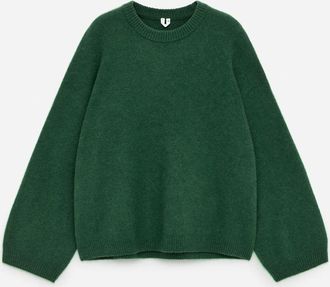Arket Pullover Aus Alpakawolle Und Wolle -Gr&uuml;n