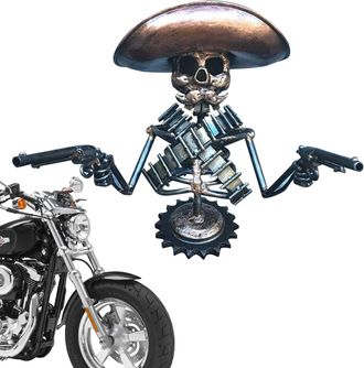 Generic Resinl-Totenkopf-K&uuml;hlerfigur - Skelett-Auto-Ornament, Resinl-Totenkopf-Auto-Ornament | Verschlei&szlig;feste Resinl-Skelett-Autohauben-Ornamente, Handgefert