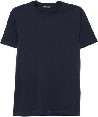Tom Ford T-shirt en coton lyocell - Homme - Tops - Bleu - Taille: 2XL