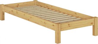 Erst-Holz Futonbett Kiefer massiv 100x200 Einzelbett Holz Natur Bettrahmen Singlebett Rollrost 60.35-10