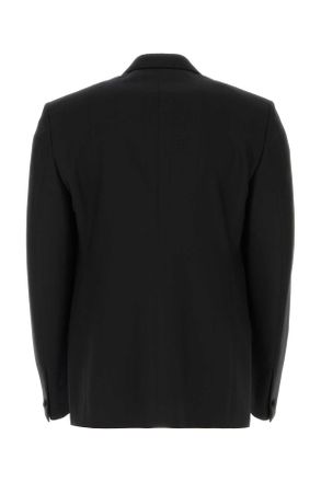 Givenchy Mens Stretch Wool Blend Blazer Black Viscose Polyester Blazers