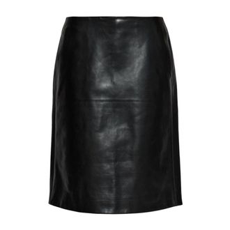 Jil Sander Jupe mi-longue en cuir - Femme - Jupes - Noir - Taille: 44 FR