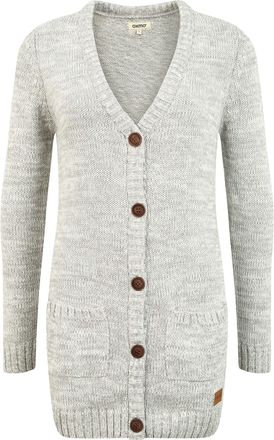 Oxmo OXPhilemona Damen Lange Strickjacke Grobstrick Cardigan Longstrickjacke mit aufgesetzten Taschen Knöpfen 100% Baumwolle Regular fit, Größe:2XL, Farbe: