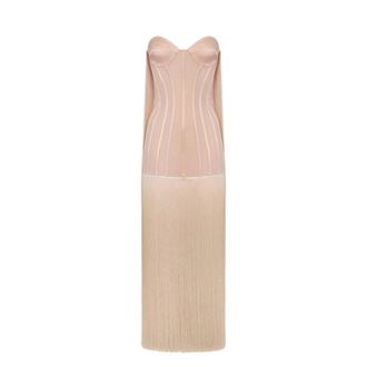 Elisabetta Franchi Damen, Kleider, Beige, MGr&ouml;&szlig;e