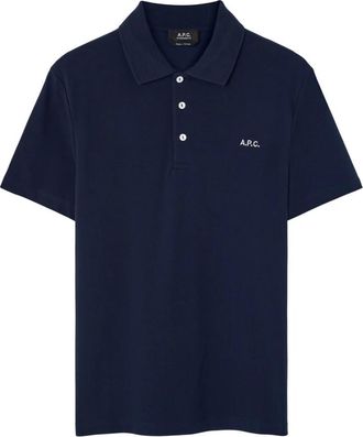 A.P.C. A.p.c., Homme, Tops, Bleu, Taille: XL Polo Brod&eacute; Logo