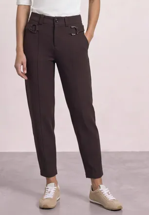 Street One Stoffhose STREET ONE, Damen, Gr. 32, L&auml;nge 28, braun (ruby vine), Stoff, 61% Viskose, 32% Polyamid, 7% Elasthan, unifarben, comfort fit kn&ouml;chelfrei, H