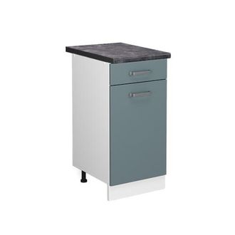 Vicco Meuble Cuisine R-Line, Bleu-Gris/Blanc, 40 cm, PT Anthracite