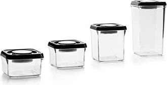 Ibili Vaccum Food Saver Stackable 1950 ml, Stainless-Steel, Silver/Black/Transparent