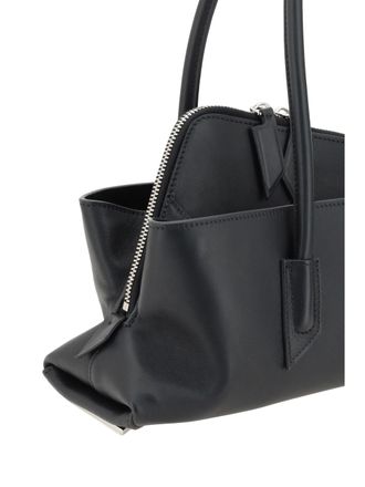 The Attico Womens Leather Shoulder Bag La Passeggiata White Calf