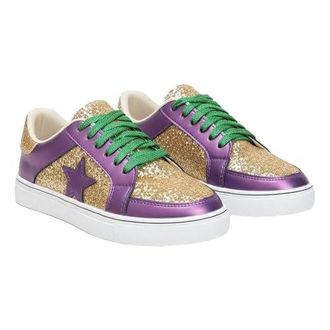 Generic Femme Baskets &agrave; Lacets Paillettes Patchwork Plates L&eacute;g&egrave;re Grande Taille Chaussures de Sport Et De Marche Semelle Souple Sneakers Sequin Tendances D&eacute;co