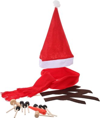 Garneck Schneemann Deko f&uuml;r Drau&szlig;en 15 St&uuml;ck Kinderspielzeug mit Holzkn&ouml;pfen M&uuml;tze und Schal Weihnachts Bastelzubeh&ouml;r f&uuml;r Winterdeko