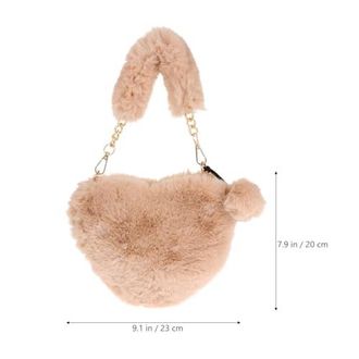 Milisten Paquet &agrave; Main en Peluche de Coeur pour Femme Paquet Moelleux Kaki L&eacute;ger et D&eacute;contract&eacute; pour Usage Quotidien et Pr&eacute;sent Mode Taille Compacte Douce pour