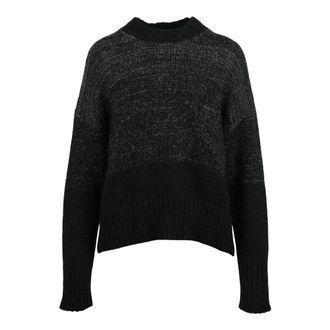 Alpha Studio Lam&eacute; Rundhals-Pullover - - Knitwear - Damen - Schwarzk - M