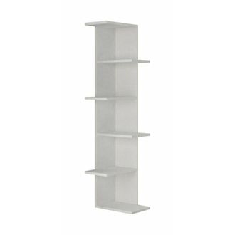 Dmora B&uuml;cherregal Dlunett, B&uuml;roregal, Mobiler Buchhalter, B&uuml;cherbrett, 37x24h141 cm, Wei&szlig; - Dmora