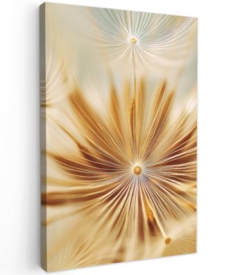 MuchoWow © Wandbilder Klein 20x30 cm Mini Wohnzimmer Wanddeko Schlafzimmer Zimmerdeko Wandgemälde Zimmer Deko auf Wand Dekoration Wall Art Pusteblume - Beige -