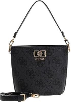 Guess sac &agrave; &eacute;paule bandouli&egrave;re Karnilla Logo Bucket Coal Logo gris fonc&eacute;