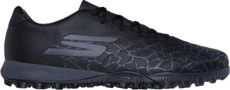 Skechers Crackle-Effekt Fu&szlig;ball-Stiefel f&uuml;r Herren (Schwarz/Silber)