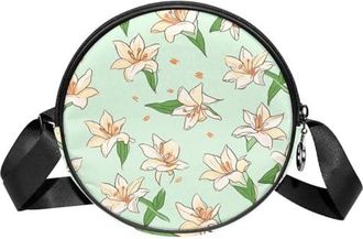 Generic Lily Joli petit sac &agrave; bandouli&egrave;re rond avec fermeture &eacute;clair et bretelles r&eacute;glables pour femme et fille Motif cercle