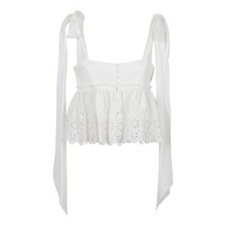 Chlo&eacute; Femme, Tops, Blanc, Taille: 38 FR Top court &agrave; bretelles nou&eacute;es