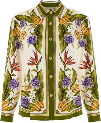 Farm Rio Farm Rio, Femme, Blouses et Chemises, Multicolore, Taille: 42 FR Tropical Scarf Shirt
