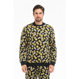 Moschino Coin-Pattern Cotton Sweatshirt - Black