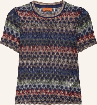 Missoni Strickshirt Mit Glitzergarn blau