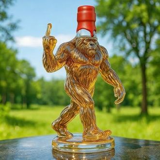 Generic Carafe &agrave; Whisky 3d Gorilla Bigfoot, Verre &agrave; Whisky Grav&eacute; En Forme De Bigfoot De 300 Ml Avec Doigt Rebelle, Bouteille De Vin Dr&ocirc;le De Whisky Bigfoot Mo