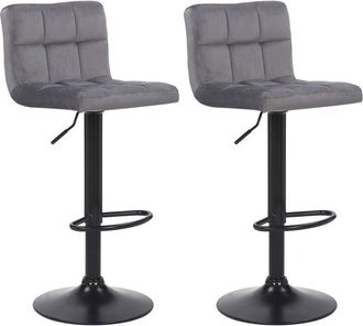 Clp Ensemble de 2 tabourets de bar Feni en velours gris