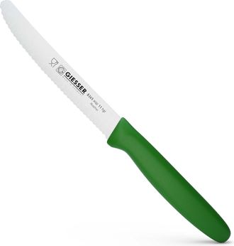 GIESSER seit 1776 - Made in Germany - Tomatenmesser 11 cm Veggie, Universalmesser, gr&uuml;n, nachhaltiger Griff, rutschfest, kleines K&uuml;chenmesser rostfrei, scharf