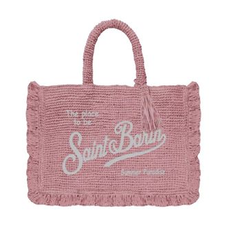 MC2 Saint Barth Volant Raffia Bag - - Bags - Damen - Rosa - ONE SIZE