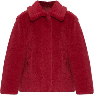 Max Mara Femme, Vestes, Rouge, Taille: 38 FR Cropped Teddy Coat