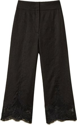 Twinset Femme, Pantalons, Noir, Taille: 40 FR Pantalon Corsaire en Dentelle