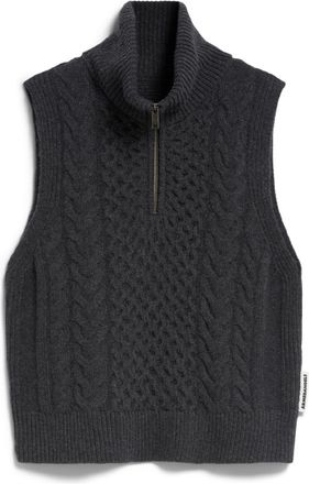 Armedangels Damen Stricktop Relaxed Fit aus Bio-Woll Mix OLAIAAS Cable Relaxed Fit Steel Melange