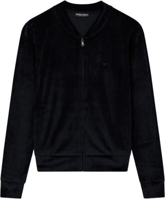 Emporio Armani Femme, Sweatshirts et sweats &agrave; capuche, Noir, Taille: 42 FR Tuta loungewear in ciniglia