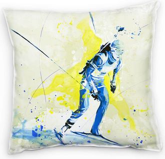 Paul Sinus Art Biathlon V Deko Kissen Bezug 40x40cm f&uuml;r Couch Sofa Lounge Zierkissen - Dekoration zum Wohlf&uuml;hlen