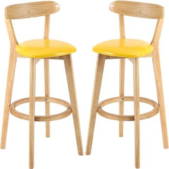 Generic Barhocker mit R&uuml;cken- und Fu&szlig;st&uuml;tze, gepolsterte Barhocker f&uuml;r K&uuml;che und Esszimmer, hohe Barhocker mit Holzrahmen, bis 136 kg belastbar, einfache Mont